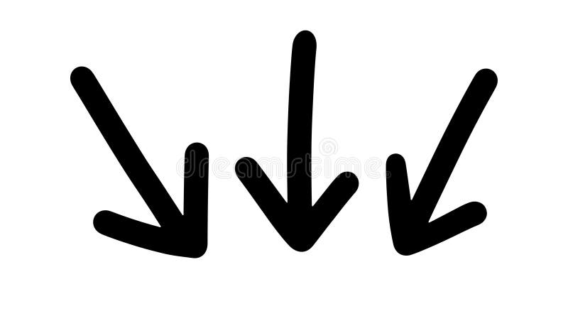 Scribble Three Arrows Sign Hand Drawn Vector Icon Stock Vector ...