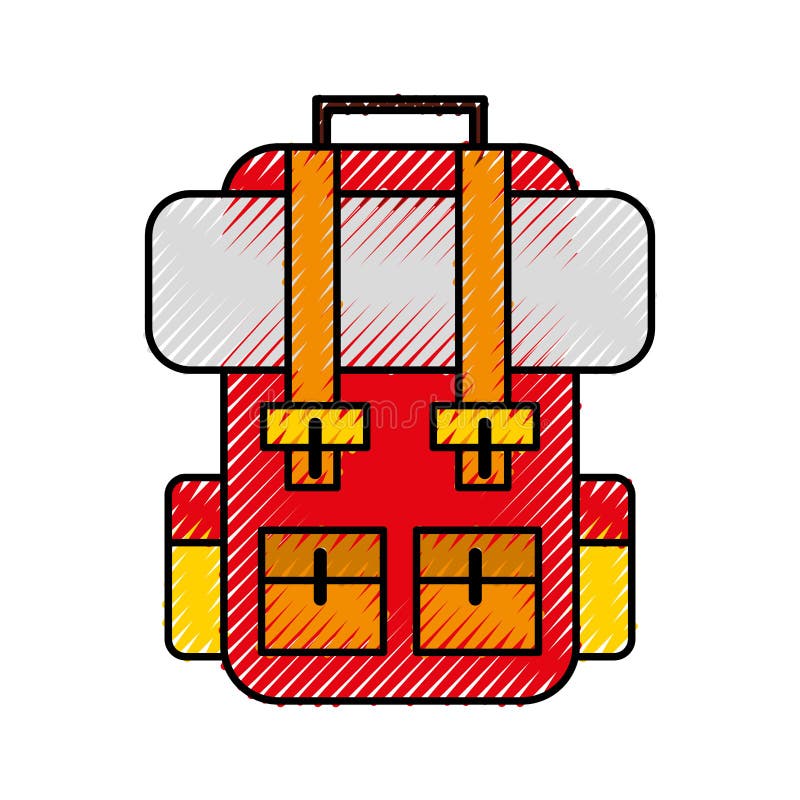 Scribble Travel Backpack Cartoon Stock Vector - Illustration of road ...