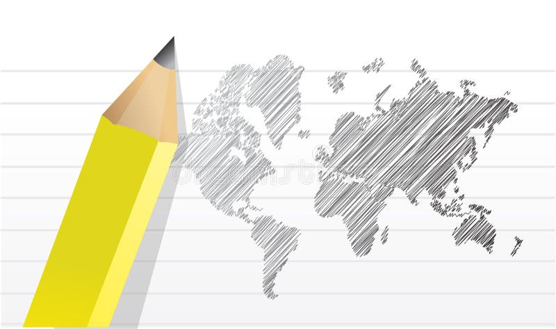 Scribble world map stock illustration. Illustration of commercial ...