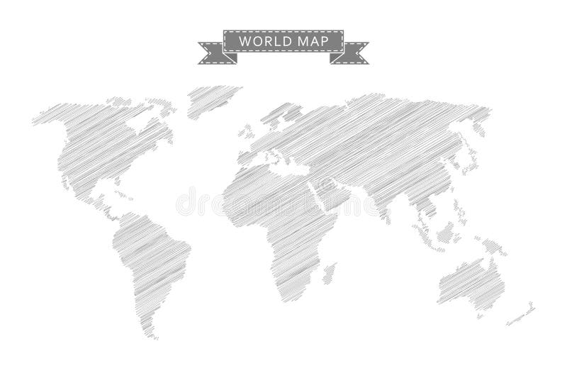 Scribble world map. stock vector. Illustration of australia - 8514556