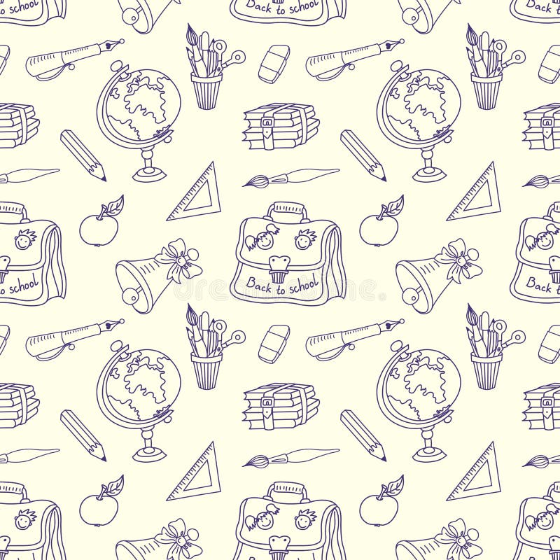 Scribble in a Writing-books Seamless Pattern. Stock Vector ...