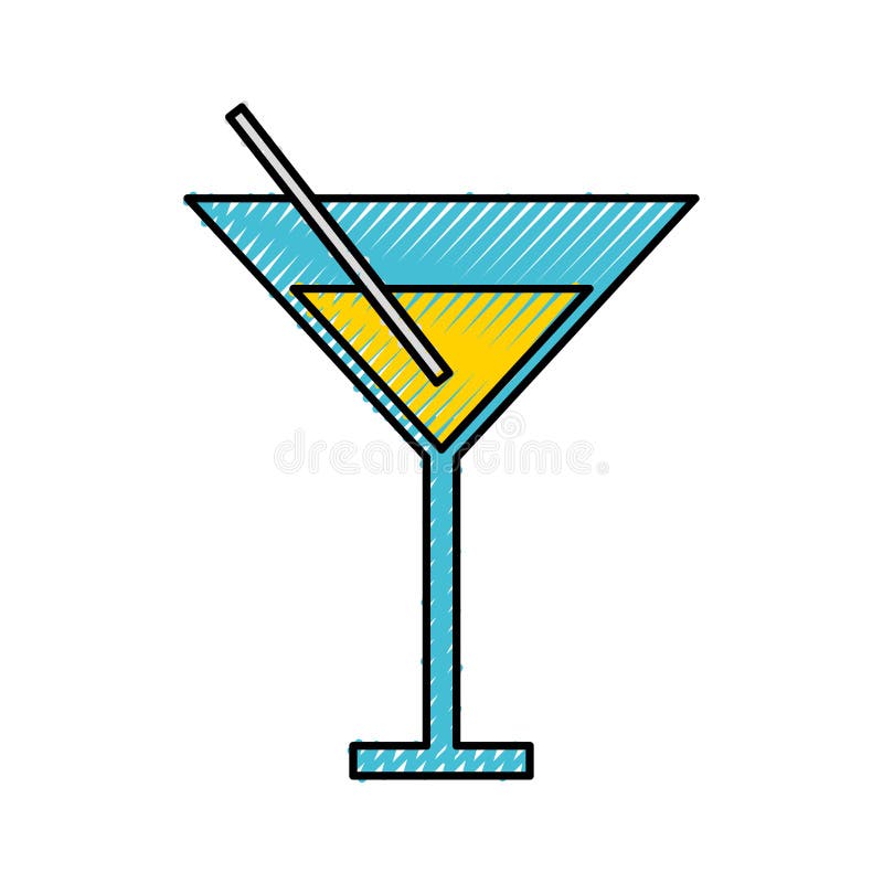 Cute Yellow Cocktail Cartoon Stock Vector - Illustration of drink ...