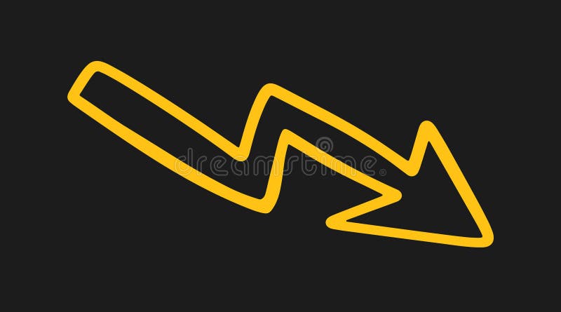 Scribble Zigzag Arrow Sign Hand Drawn Vector Icon Stock Illustration ...