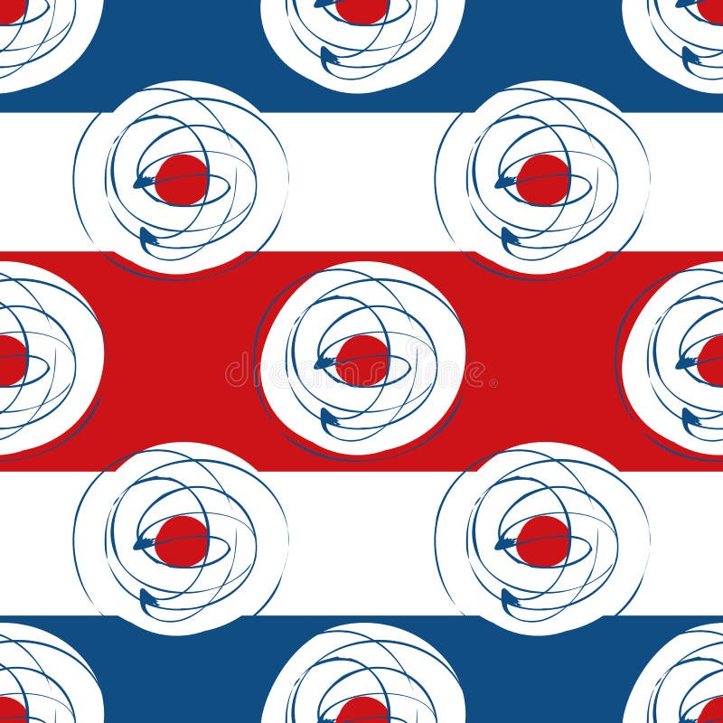 Scribbled Ink Line Circle Vector Seamless Pattern Background. Abstract ...