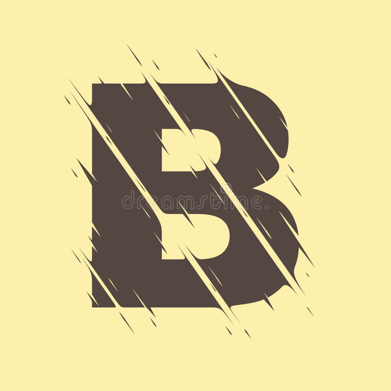 Scribbled letter B stock vector. Illustration of modern - 128685377