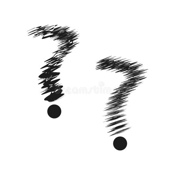 Scribbled Question Marks. Black Abstract Strokes. Hand Drawn Shapes ...