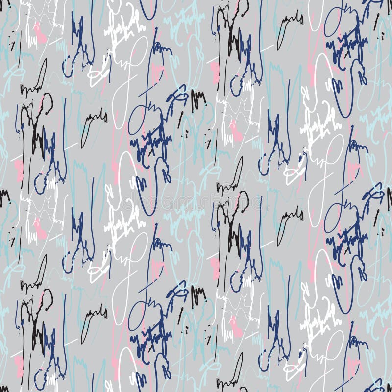 Scribbled Signature Ink Marks Seamless Vector Pattern. Stock Vector ... Scribbled Signature Ink Marks Seamless Vector Pattern. Stock Vector ...