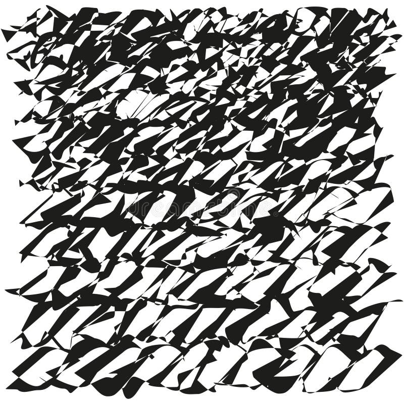 Scribbled Stripe Texture. Chaotic Line Vector. Abstract Black Form ...