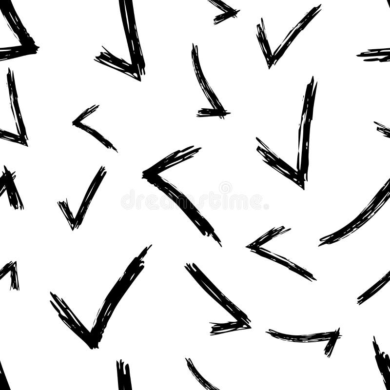 Seamless Pattern with Hand Drawn Check Symbols Stock Vector ...