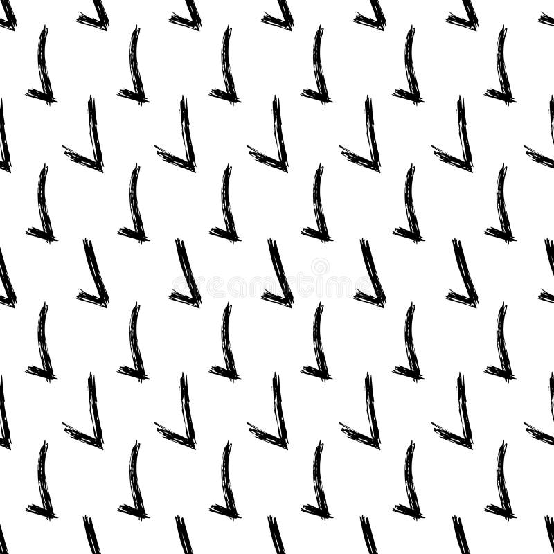 Seamless Pattern with Hand Drawn Check Symbols Stock Vector ...