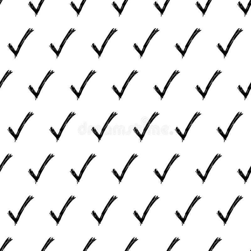 Seamless Pattern with Hand Drawn Check Symbols Stock Vector ...