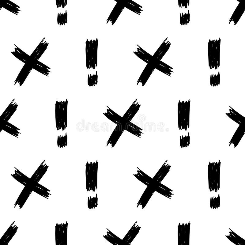 Seamless Pattern with Hand Drawn Symbols Stock Illustration ...