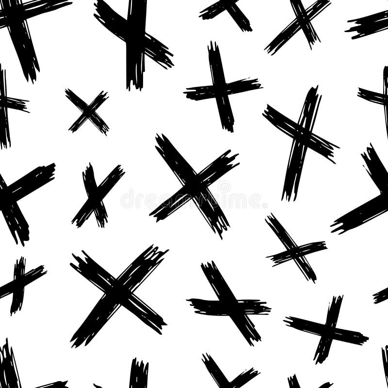 Seamless Pattern with Hand Drawn Cross Symbols Stock Vector ...