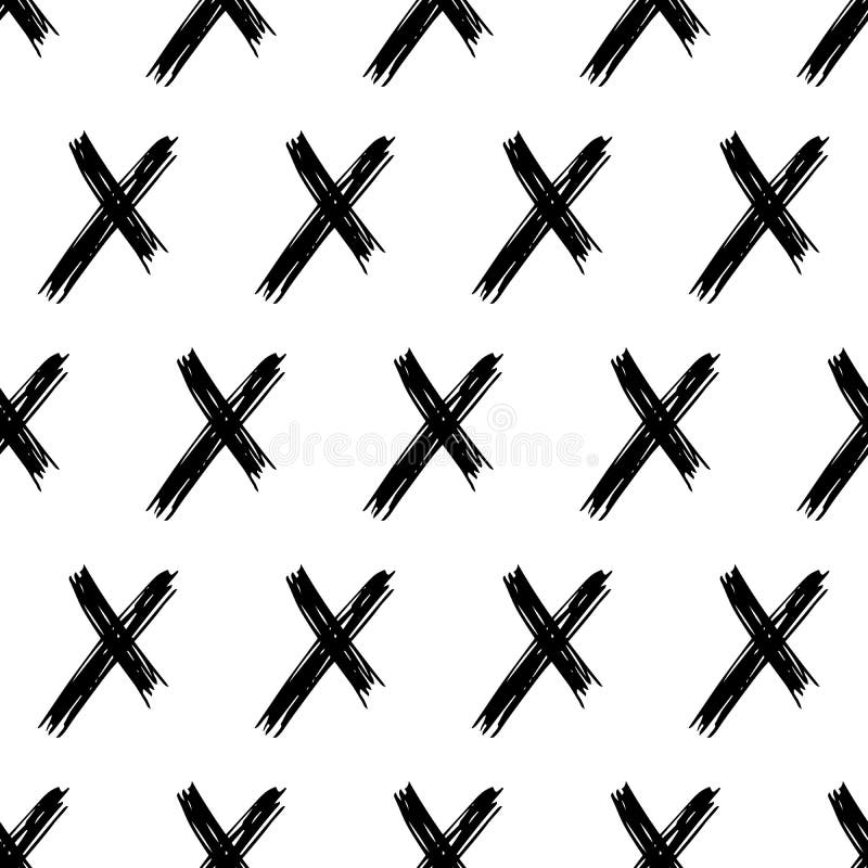 Seamless Pattern with Hand Drawn Cross Symbols Stock Vector ...