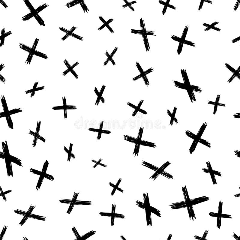 Seamless Pattern with Hand Drawn Cross Symbols Stock Vector ...