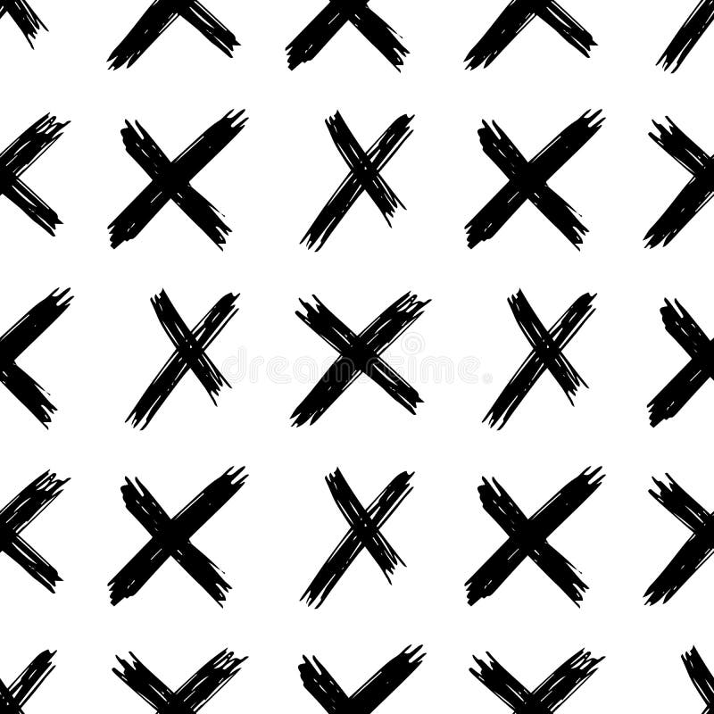 Seamless Pattern with Hand Drawn Cross Symbols Stock Vector ...