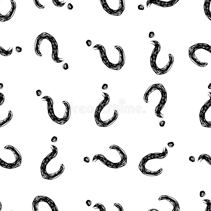 Seamless Pattern with Doodle Question Mark Symbol Stock Vector ...