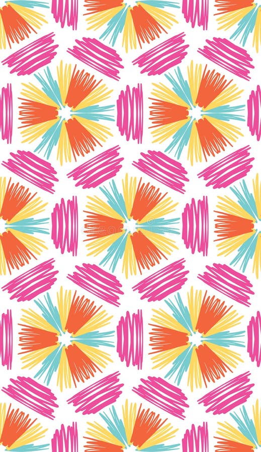 Vector Scribbles Colored Pencils Geometric Hand Drawn Marks Doodle ...