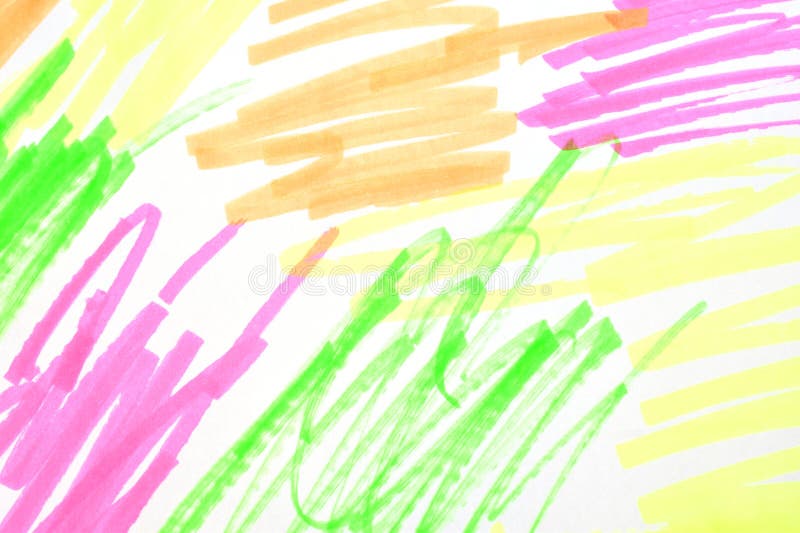 Scribbles, Random Lines Left with Markers of Different Colors. Stock ...