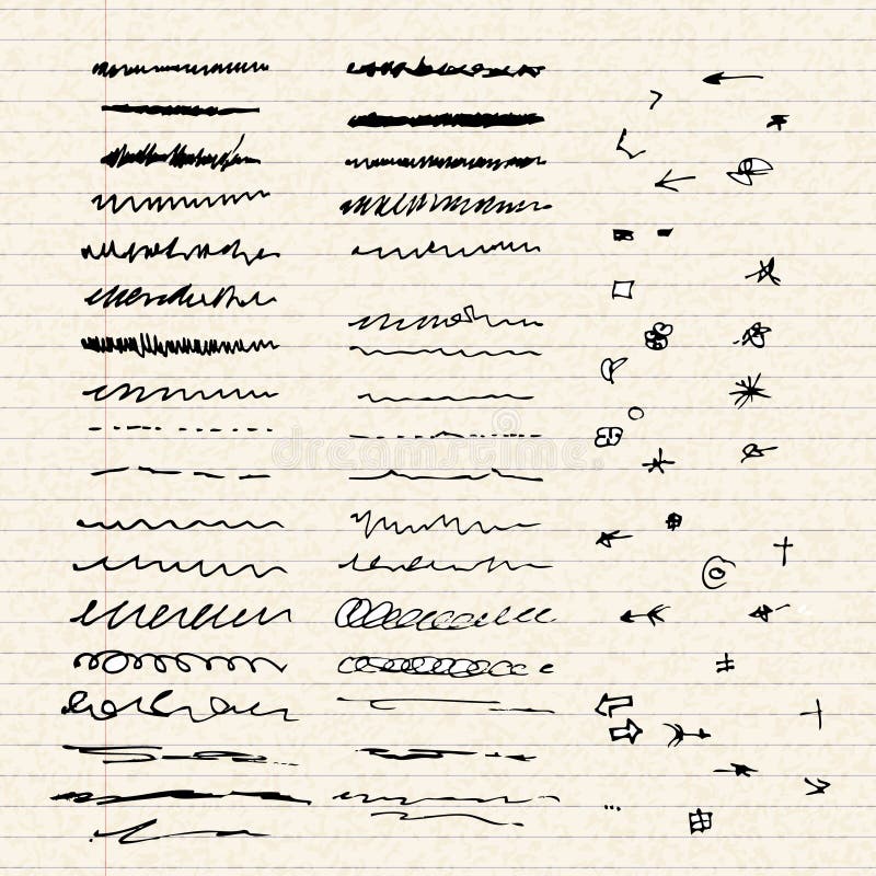 Scribbles on a Sheet of Lined Paper Stock Vector - Illustration of ...