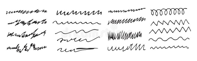 Scribbles and Sketches, Marker Line Set. Hand Drawn Abstract Doodle ...