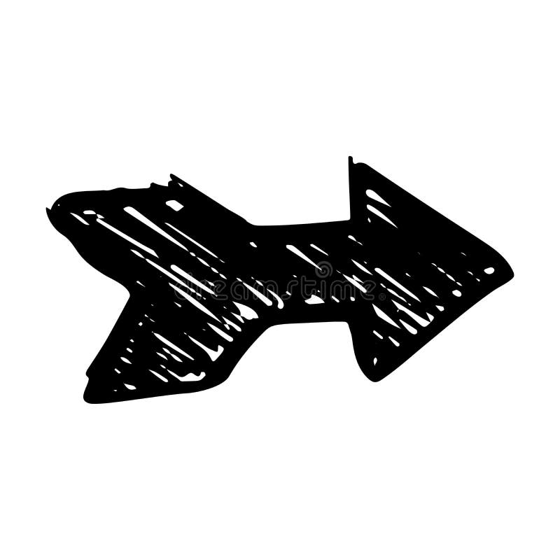 Black Hand Drawn Arrow. Sketch of Doodle Arrow Stock Vector ...
