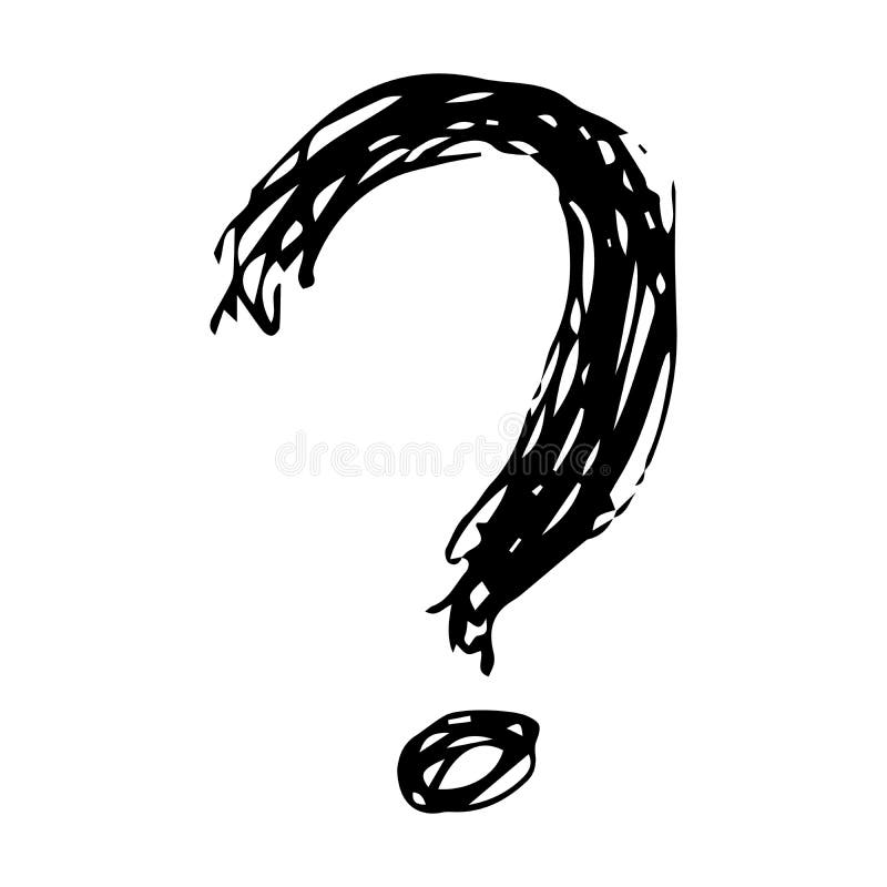 Hand Drawn Question Mark Symbol Stock Vector - Illustration of mark ...