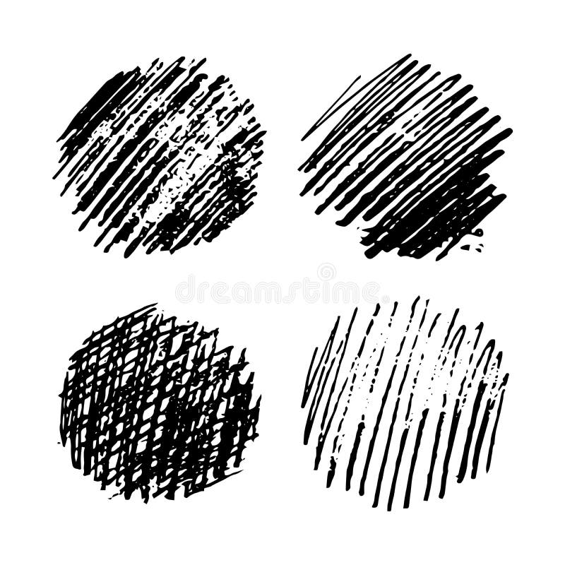 Set of Four Sketch Scribble Smears Stock Vector - Illustration of ...