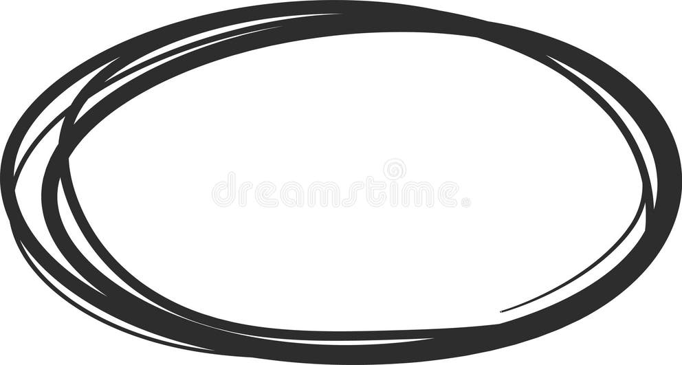 Scribbling Oval Shape Hand Drawn with Multiple Overlapping Lines ...