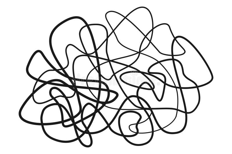 Scribbling Tangle Lines Doodle Vector Stock Illustration - Illustration ...