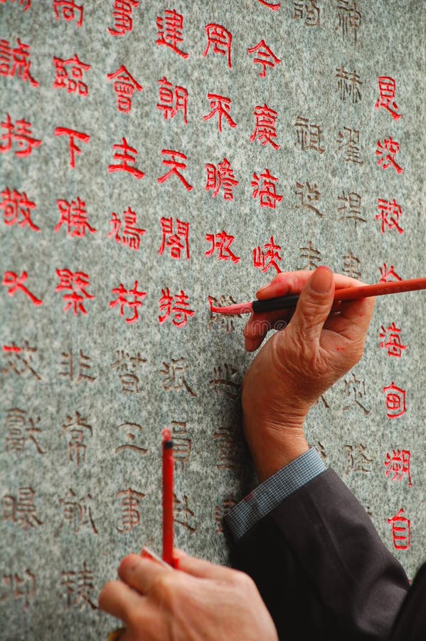 Scribe and his work stock photo. Image of culture, hands - 2451036