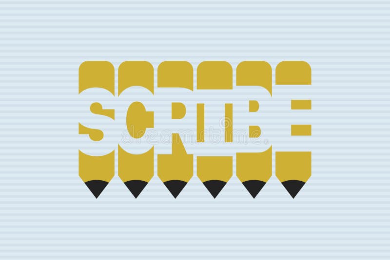 Scribe Text with Pen Symbol Creative Ideas Design. Scribe Typography Negative Space Word Vector ...