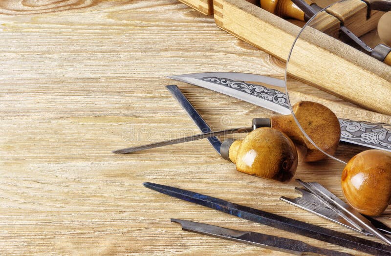 Scribing Tools and Accessories for Manual Metal Engraving. Stock Photo ...