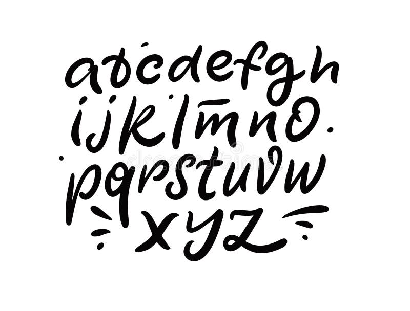 Script Calligraphy Font. Black and White Colors Stock Vector ...