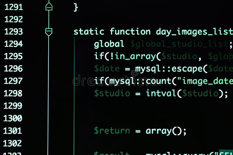 Monitor Closeup of Function Source Code. Abstract it Technology ...