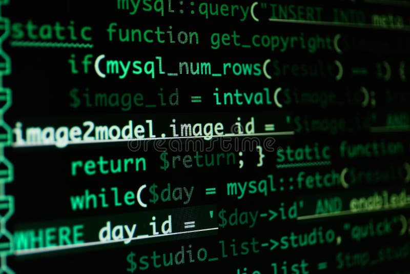 Monitor Closeup of Function Source Code. Abstract it Technology ...