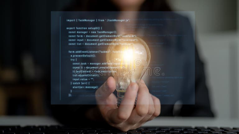 Script Code for Task Management UI Functionality Latch Stock Photo - Image of form, script ...