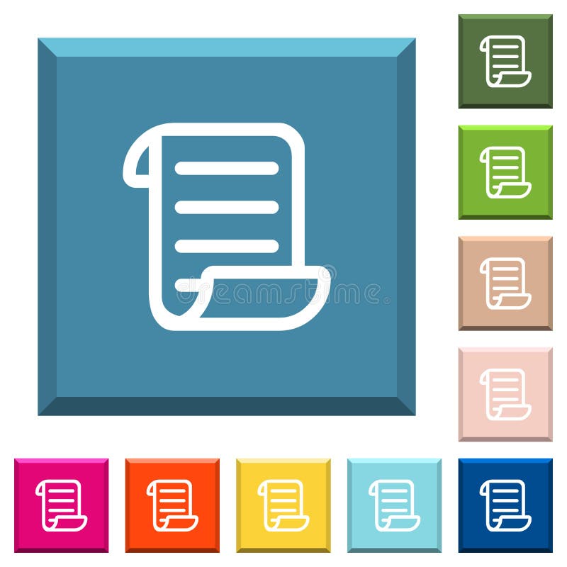 Script Code White Icons on Edged Square Buttons Stock Vector ...