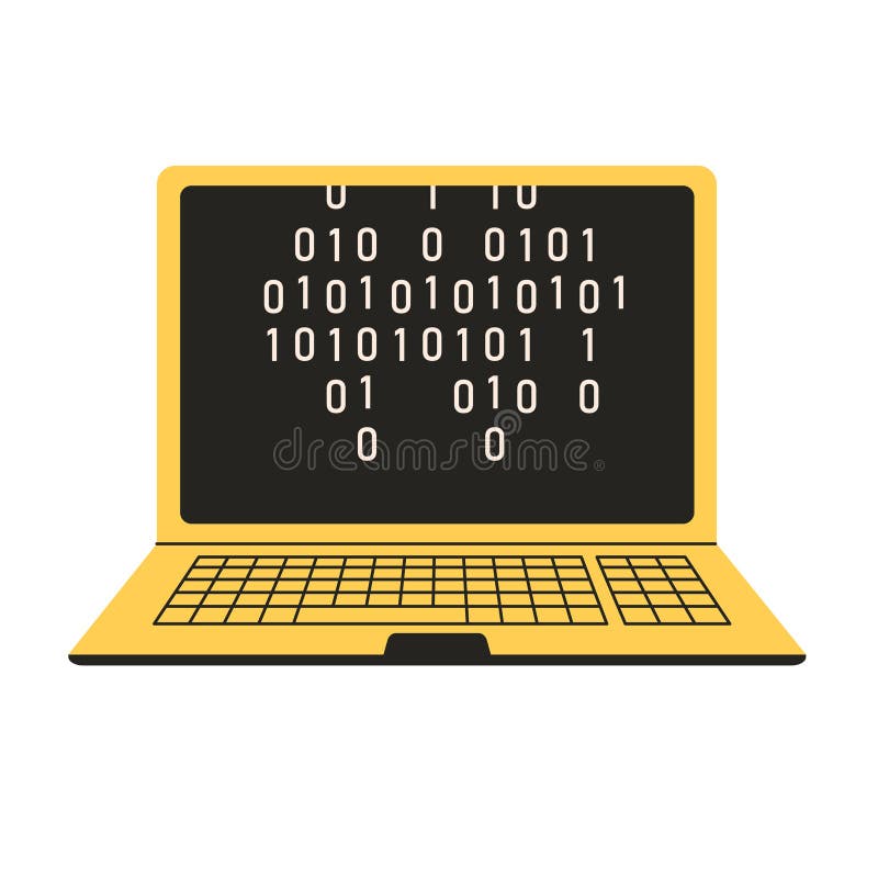 Script Coding And Programming Concept User Programming Coding Binary Code On Laptop Stock