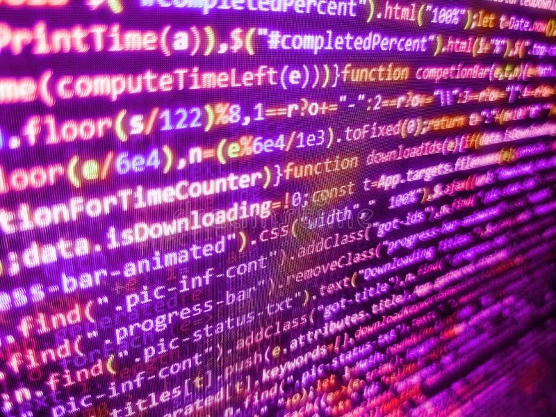 Script On Computer With Source Code Binary Computer Code Background Abstract Screen Of Web