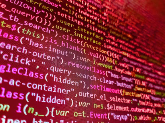 Script on Computer with Source Code. Computer Science Lesson ...