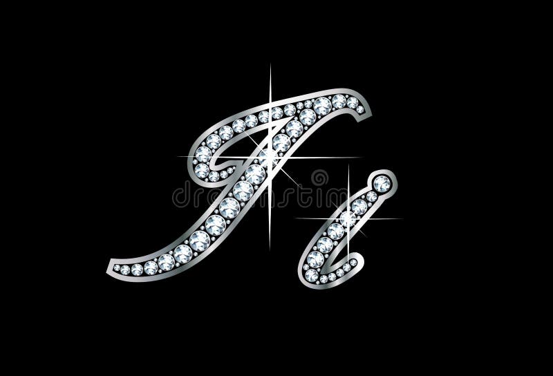 Script Diamond Bling Aa Letters Stock Vector - Illustration of lower ...