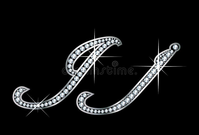 Script Diamond Bling Nn Letters Stock Vector - Illustration of case ...