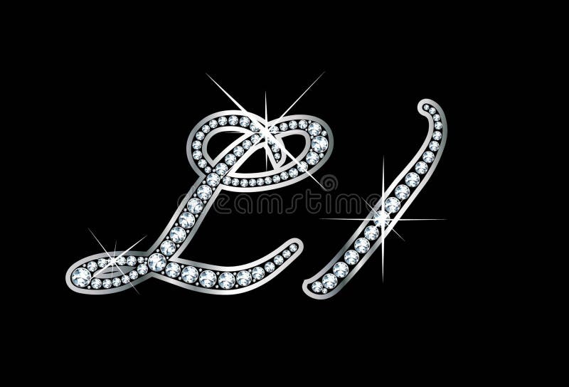 Script Diamond Bling Nn Letters Stock Vector - Illustration of case ...