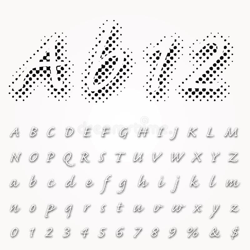 Script dot alpha shadow stock illustration. Illustration of moire ...