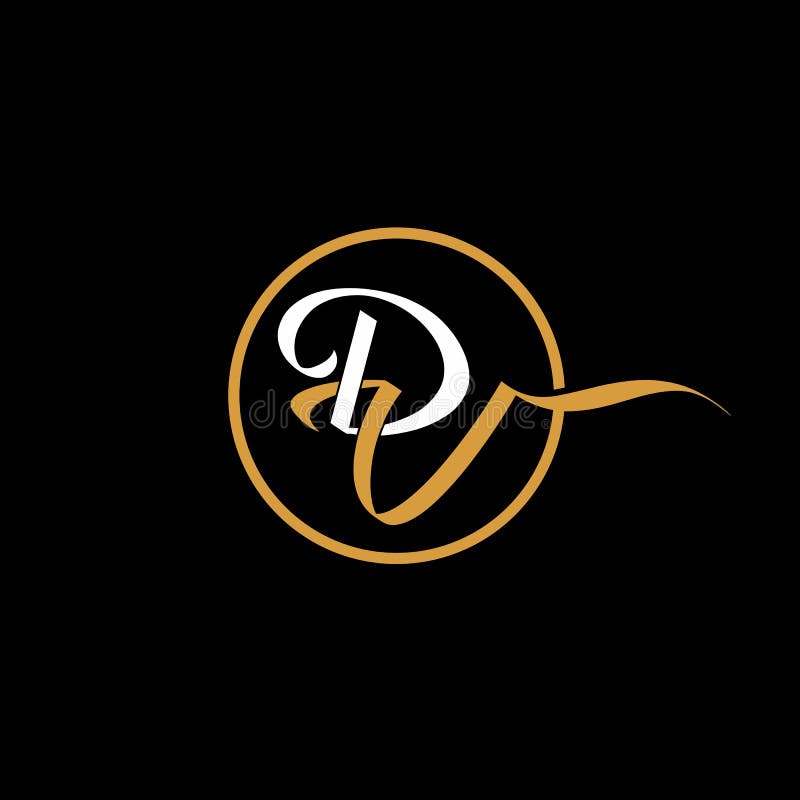 Script Dv Inicial Carta Vector Logo Plantilla Ilustración del Vector ...