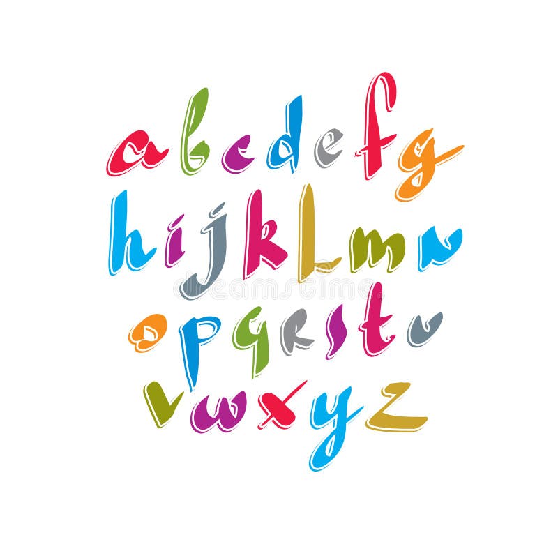 Script Handwritten Font Vector, Vector Alphabet Letters. Stock Vector ...