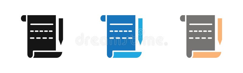 Script Icon Line Art Logo Set Stock Illustration - Illustration of ...