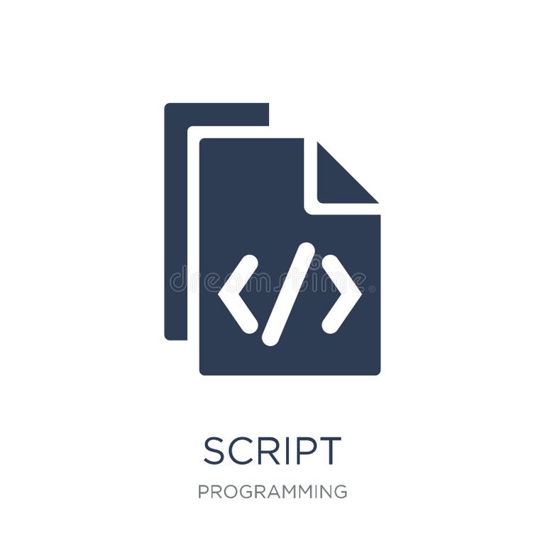 Script Icon. Trendy Flat Vector Script Icon on White Background Stock ...