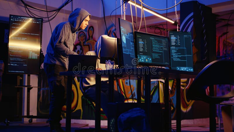 Script Kiddie Learns Data Breaching Stock Image - Image of internet ...